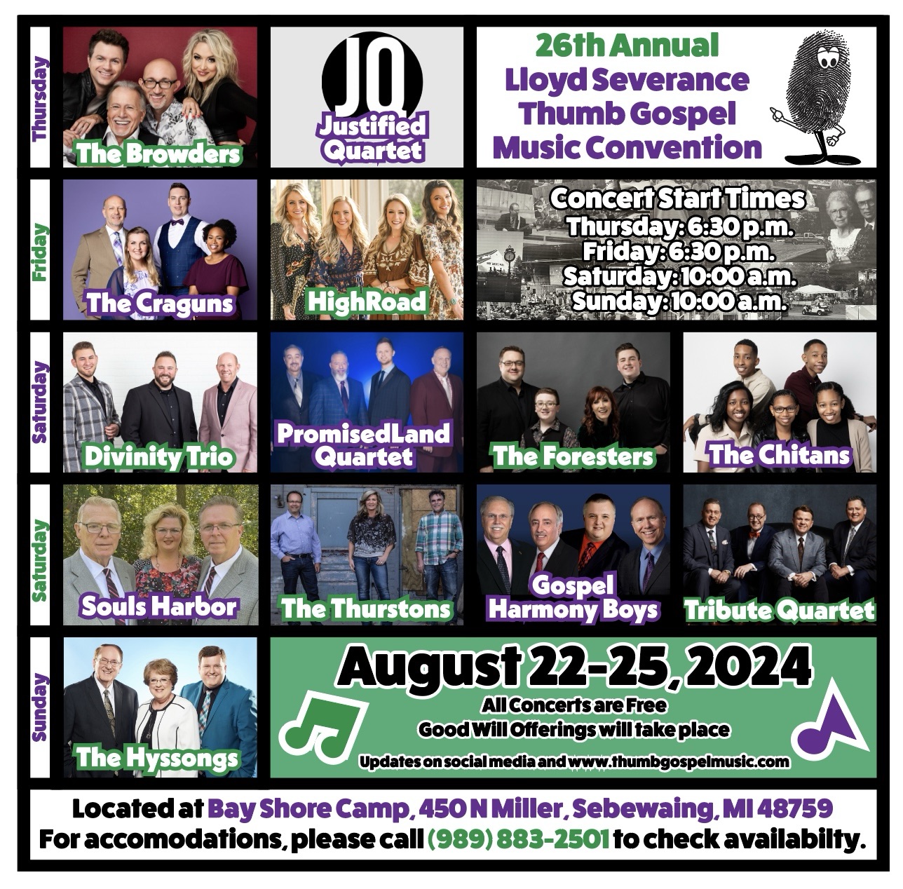 26th Convention Lineup – Lloyd Severance Thumb Gospel Music Convention
